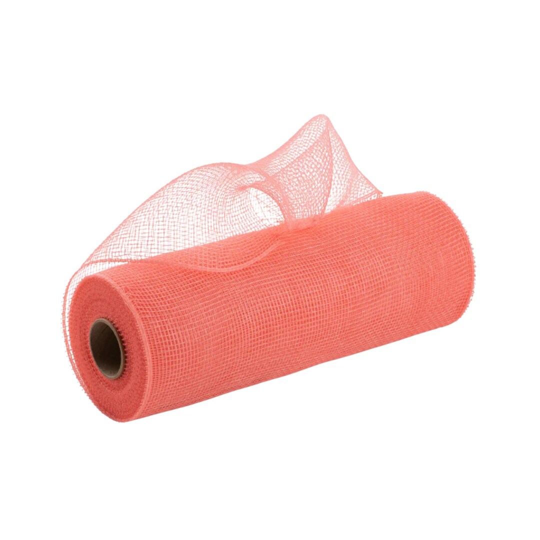 Coral Pink Orange 10" Poly Deco Mesh - Etsy
