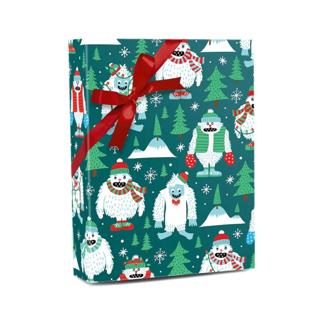 Holiday Bigfoot Yeti Gift Wrapping Paper - Etsy
