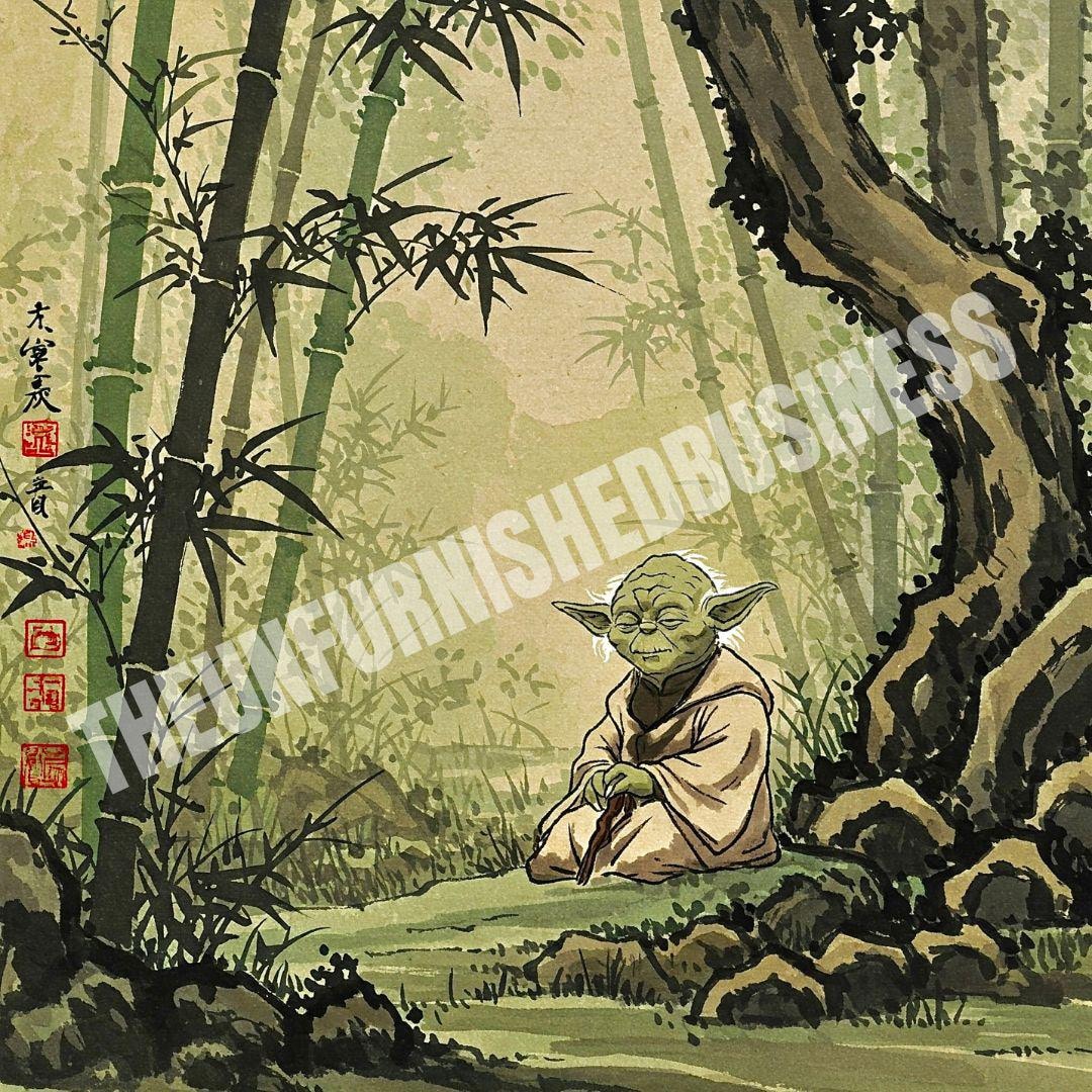 Star Wars Zen Yoda Wall Art Poster Meditating Master in the Bamboo ...