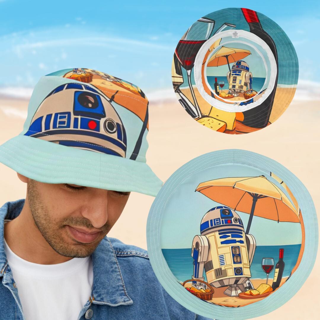 R2-D2 Star Wars Droid Bucket Hat Funny Cartoon Comic Fun Beach Cap ...