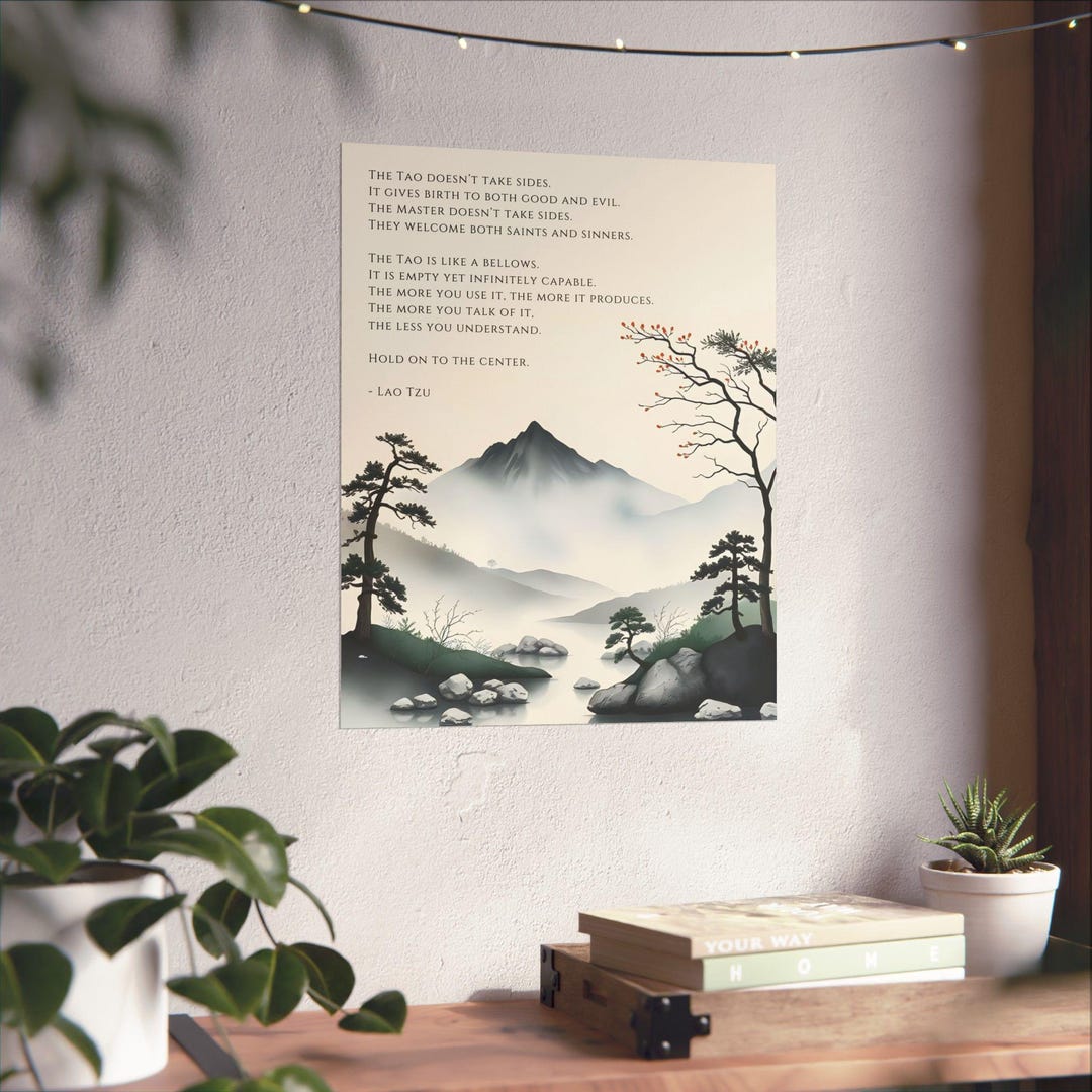 Tao Te Ching Verse 5: the Tao Doesn't Take Sides Lao Tzu Quote Japanese ...