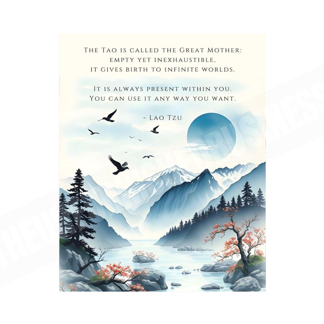 Tao Te Ching Verse 6: the Tao is Called the Great Mother Lao Tzu ...