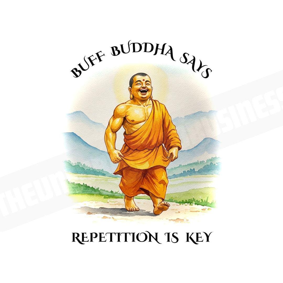 Buff Buddha "repetition" Laugh Meditation Workout Exercise Funny ...