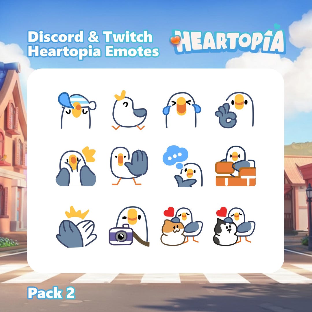 Heartopia Seagul 2 Twitch & Discord Emotes - Etsy