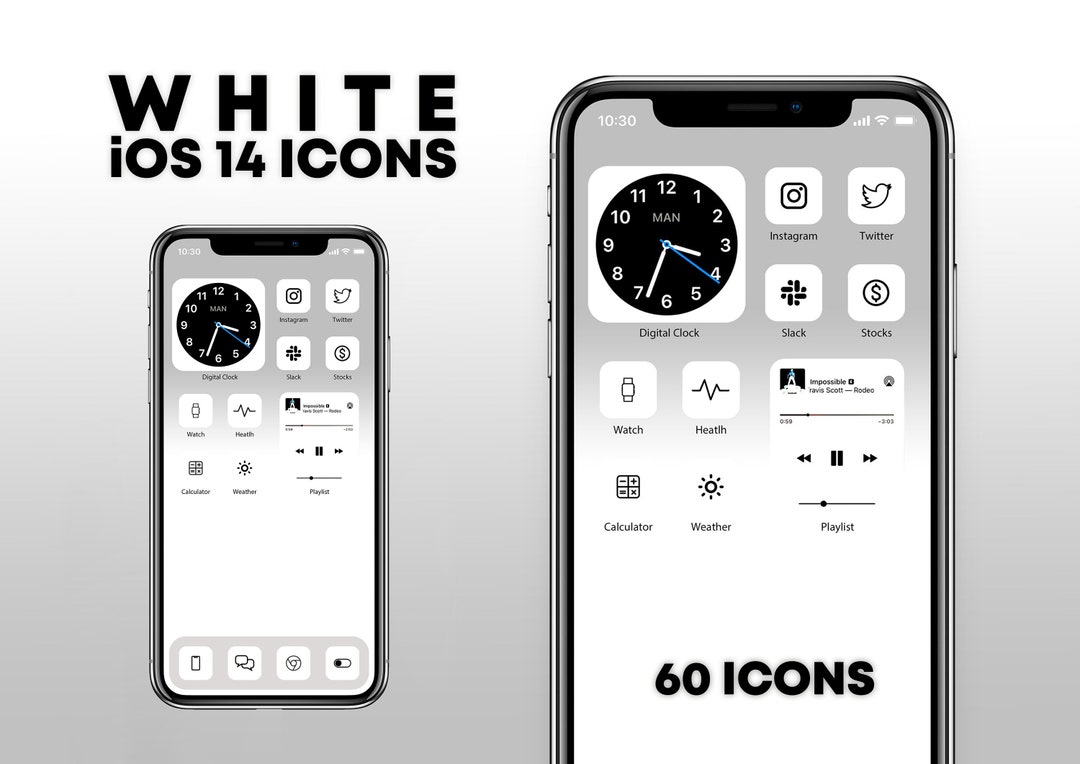 Ios Minimalist White Icons - Etsy