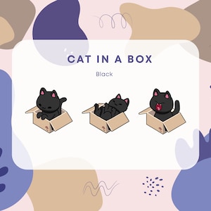 Black Cat in a Box Twitch & Discord Emotes - Etsy