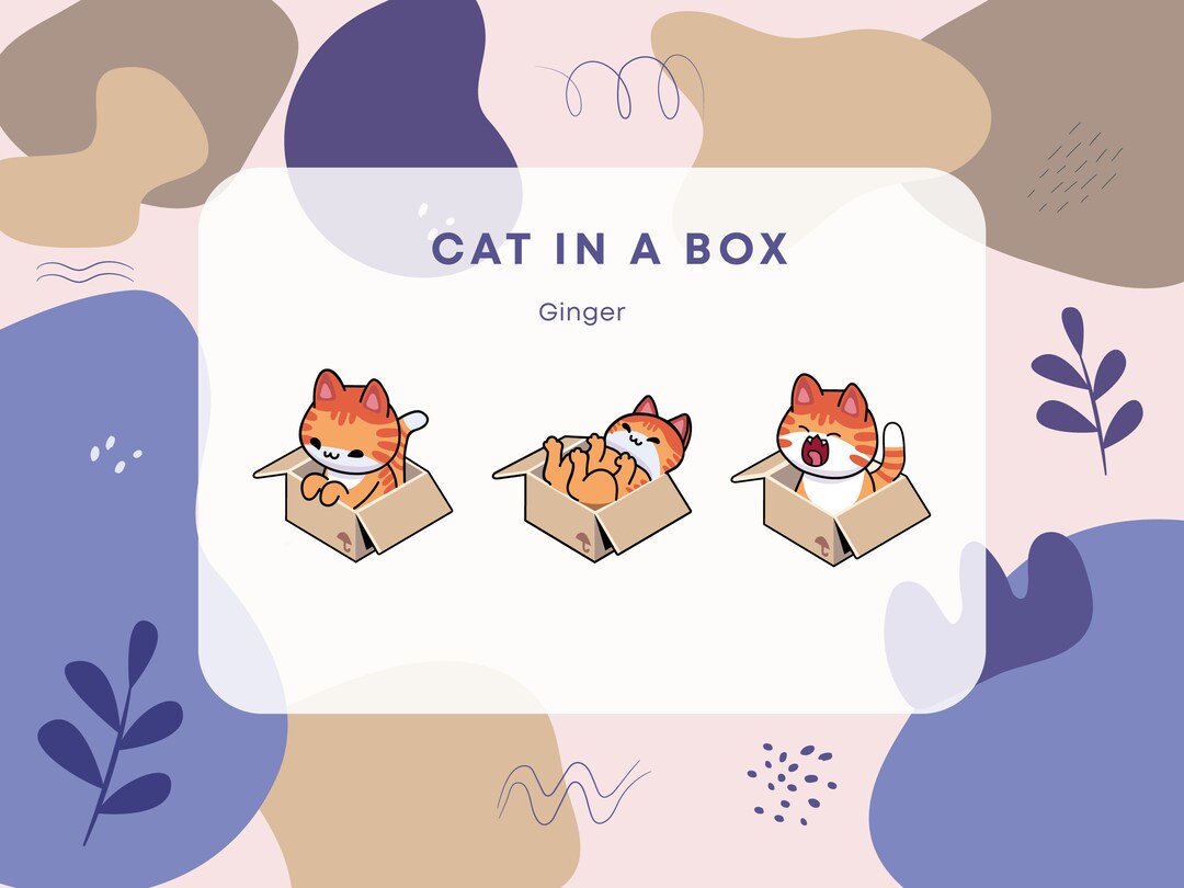 Ginger Cat in a Box Twitch & Discord Emotes - Etsy