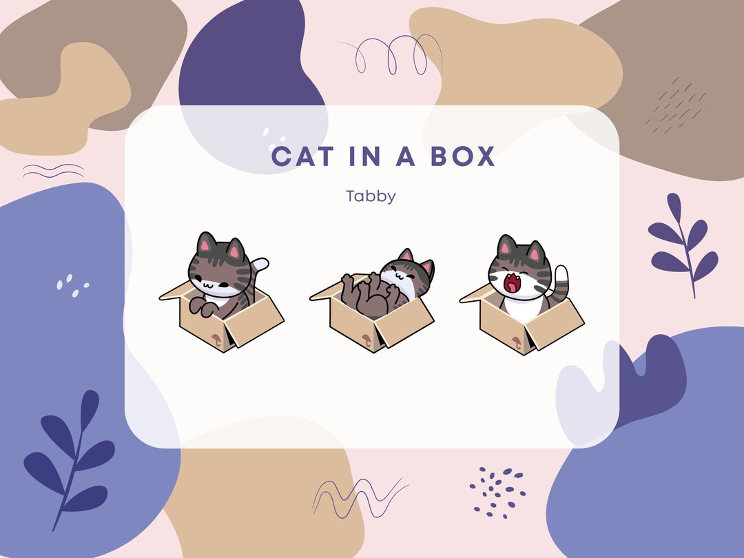 Tabby Cat in a Box Twitch & Discord Emotes - Etsy