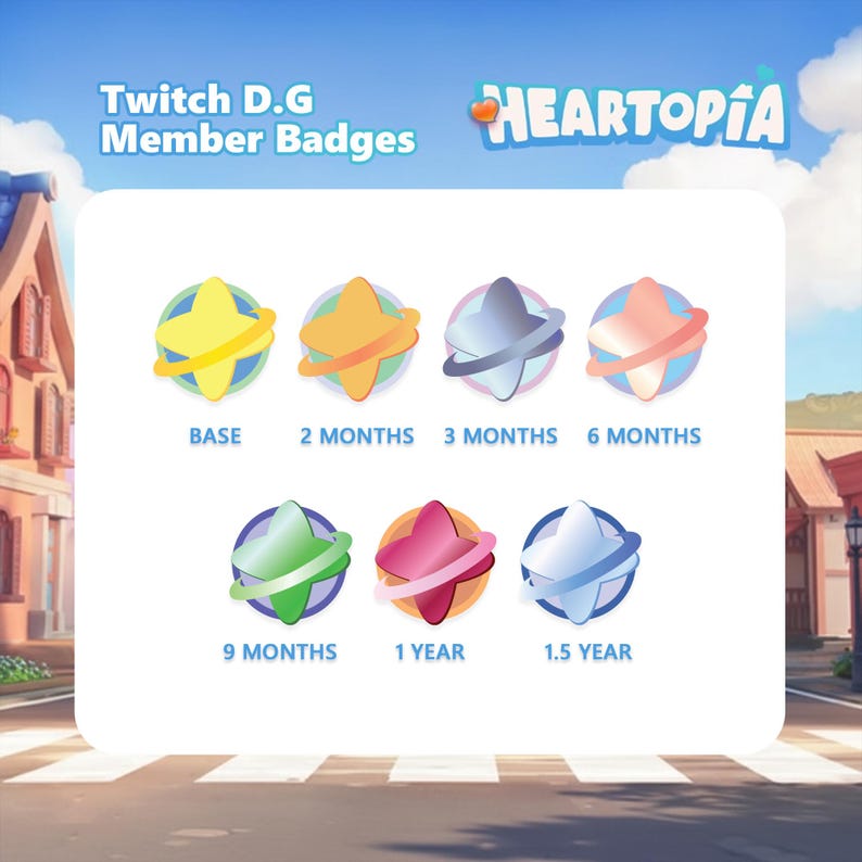 Heartopia D.G Member Twitch Badges - Etsy