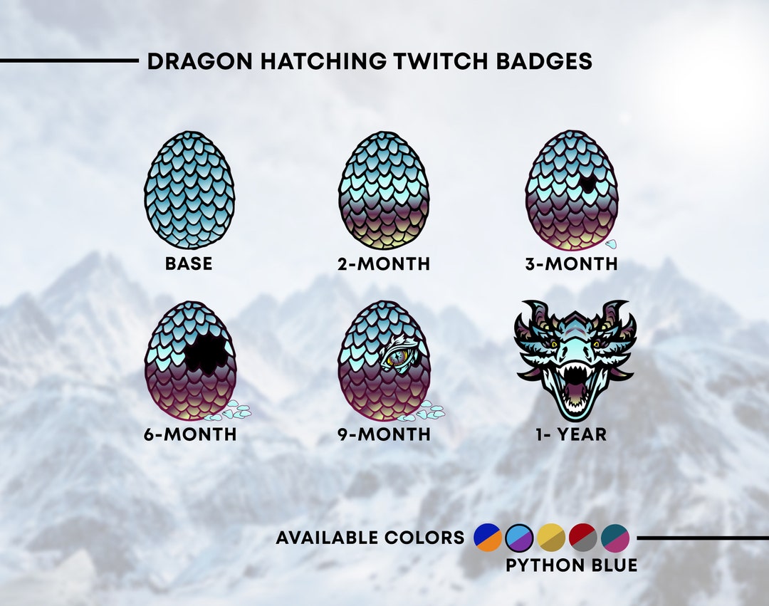 Pink Blue Dragon Hatching Twitch Badges - Etsy
