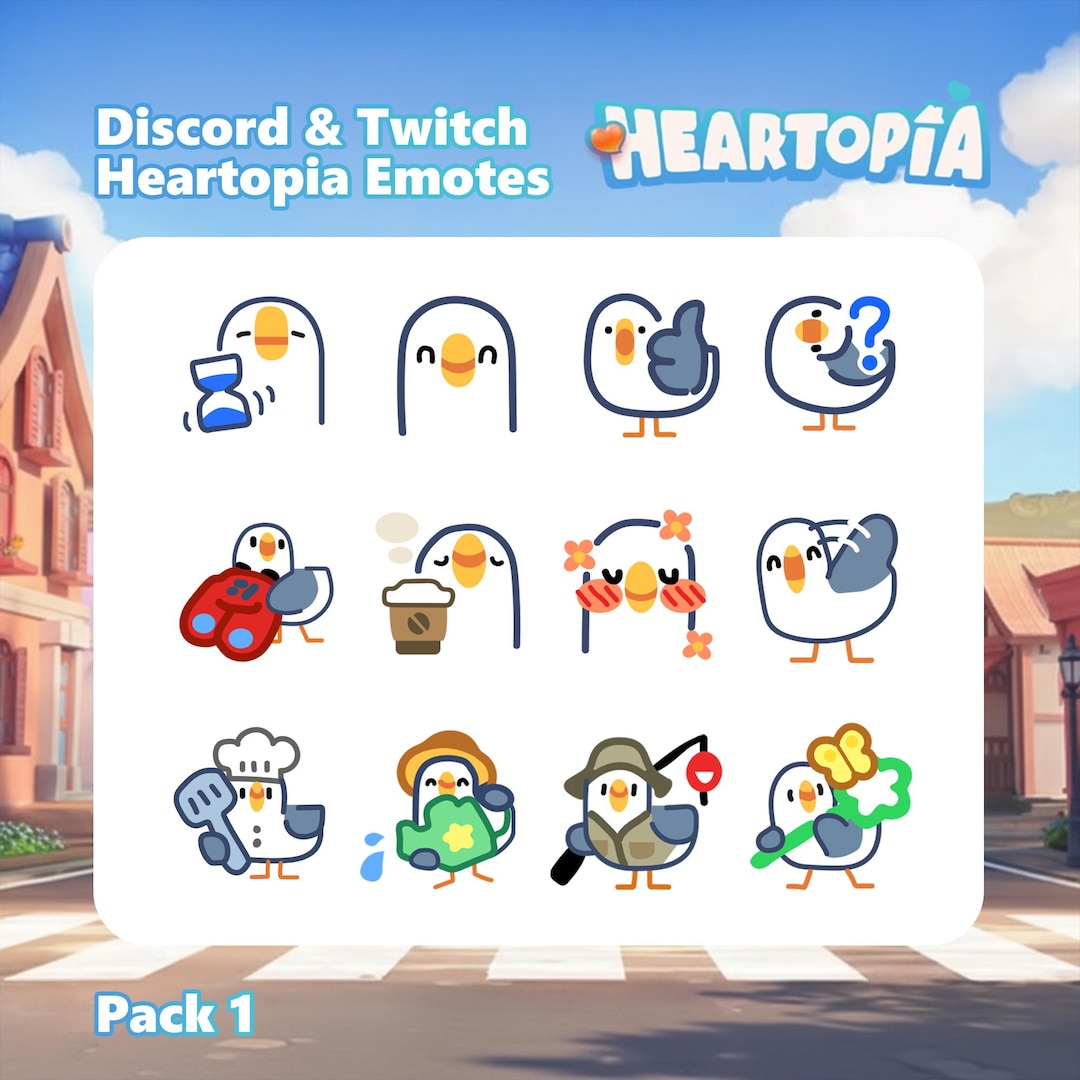 Heartopia Seagul Twitch & Discord Emotes - Etsy