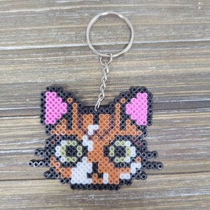 Kitty Keychain Perler Bead Keychain - Etsy