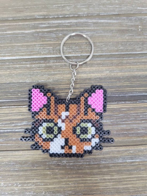 Kitty Keychain Perler Bead Keychain - Etsy