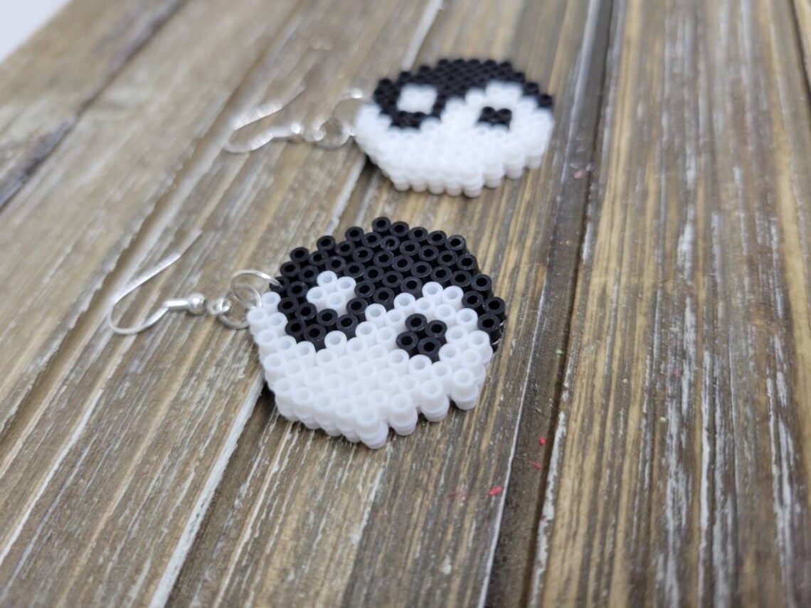 Ying and Yang Earrings Perler Bead Earrings 8 Bit Jewelry - Etsy