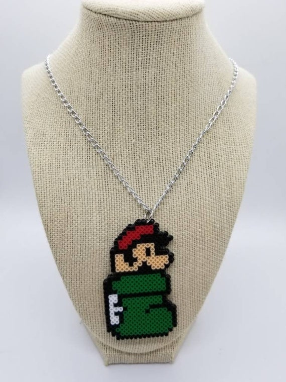 Mario earrings Super Mario bros perler bead necklace pixel | Etsy