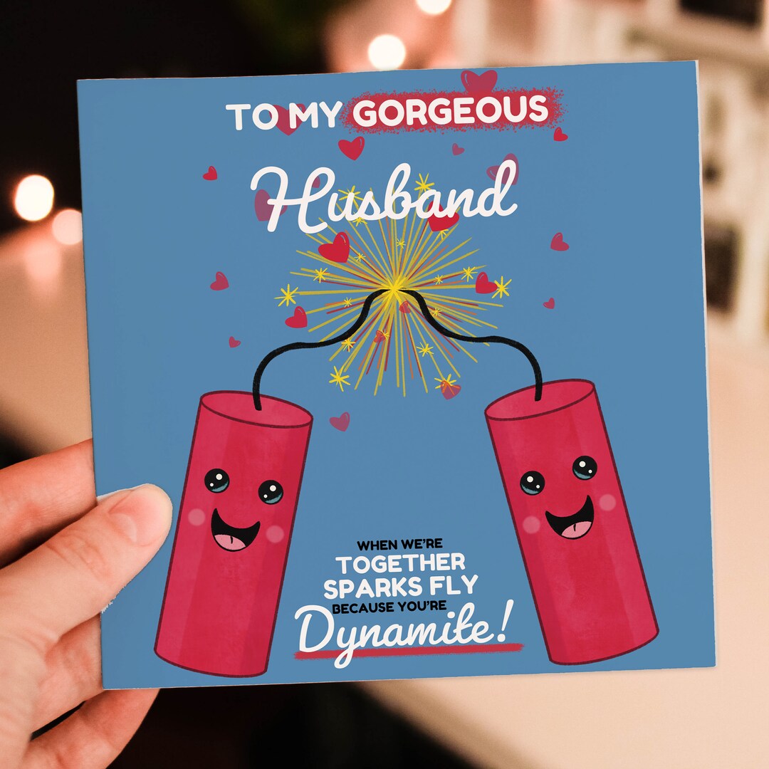 Sparks Fly Because You’re Dynamite Funny Anniversary Card for Boyfriend ...