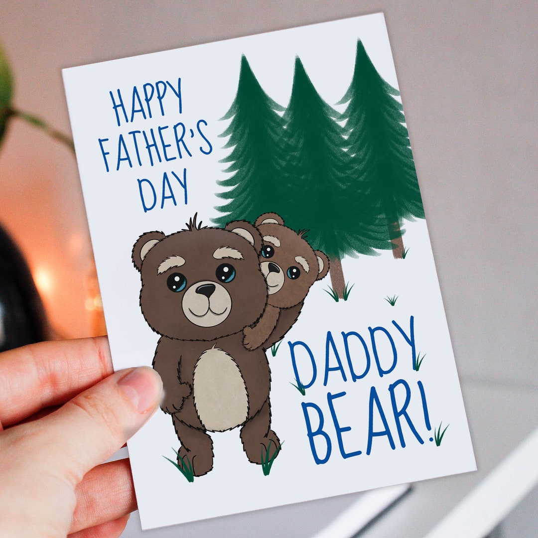 Happy Father’s Day Daddy Bear Cute Bears, Animals Father’s Day Card for ...