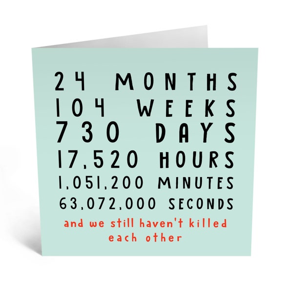 Anniversary Card Two Years - Etsy