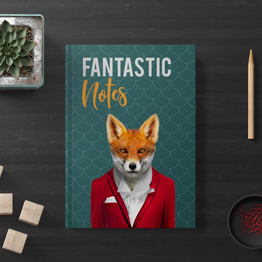 Fantastic Notes Fox, Animal in Clothes Funny 128 Page Notebook, Notepad ...