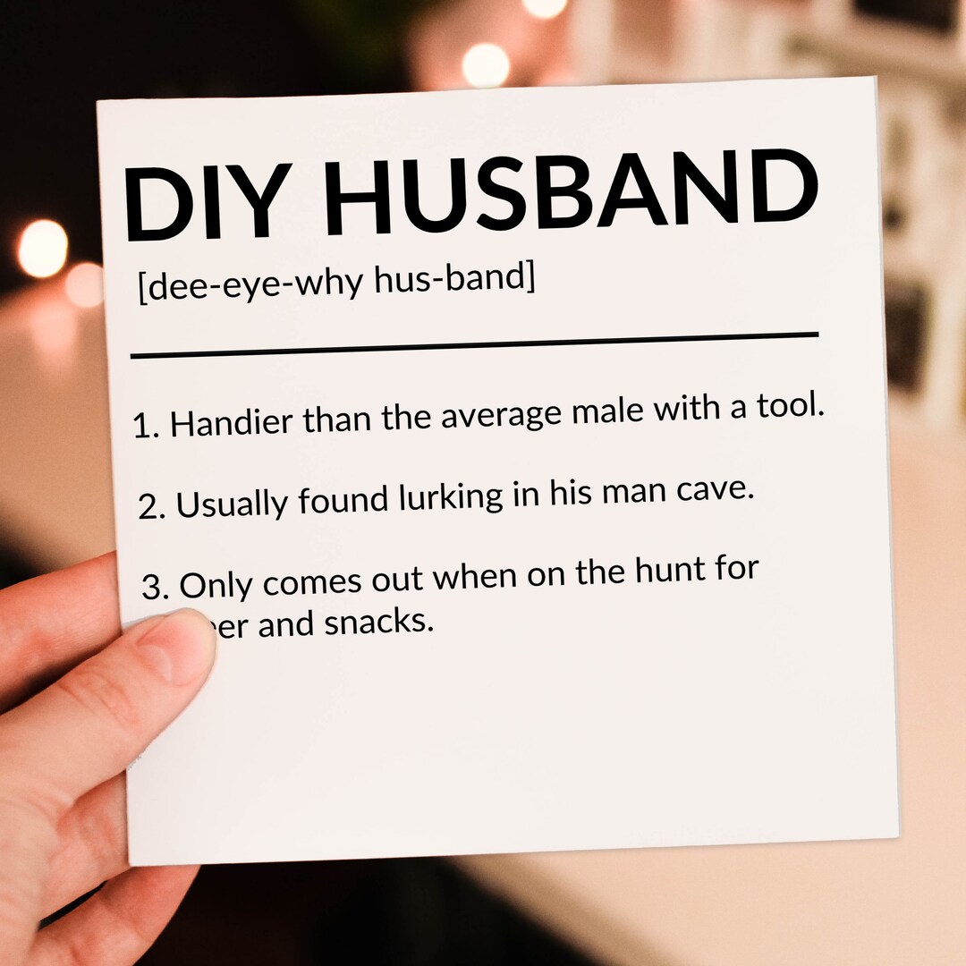 DIY Husband Do It Yourself Husband Funny Humour Dictionary - Etsy