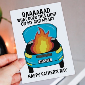 Funny Car Problems, Car on Fire, Mechanic Father’s Day Card From ...