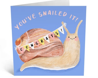 Funny Snail Card | Etsy
