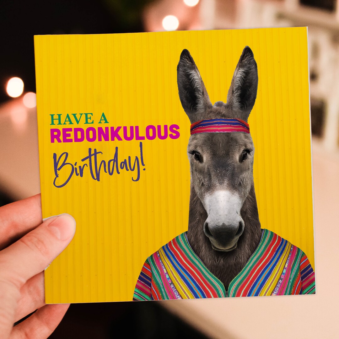 Redonkulous Donkey Birthday Animalyser Card: Animal in Clothes (a6/a5 ...