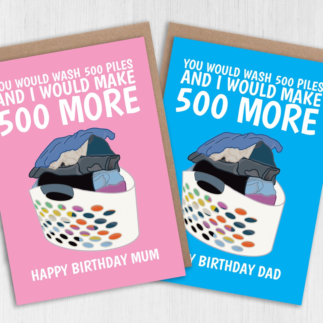 Funny Laundry Birthday Card for Mum Mom or Dad: You Would - Etsy