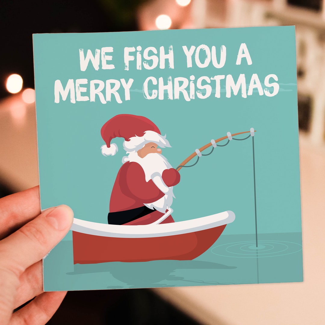 We Fish You a Merry Christmas Fishing Holiday Card (a6/a5/a4/square) - Etsy