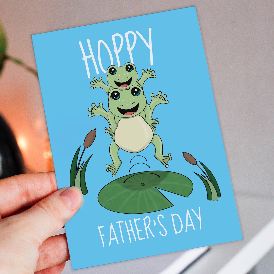Hoppy Father’s Day Funny Frog, Frogs, Toad Father’s Day Card for Dad ...