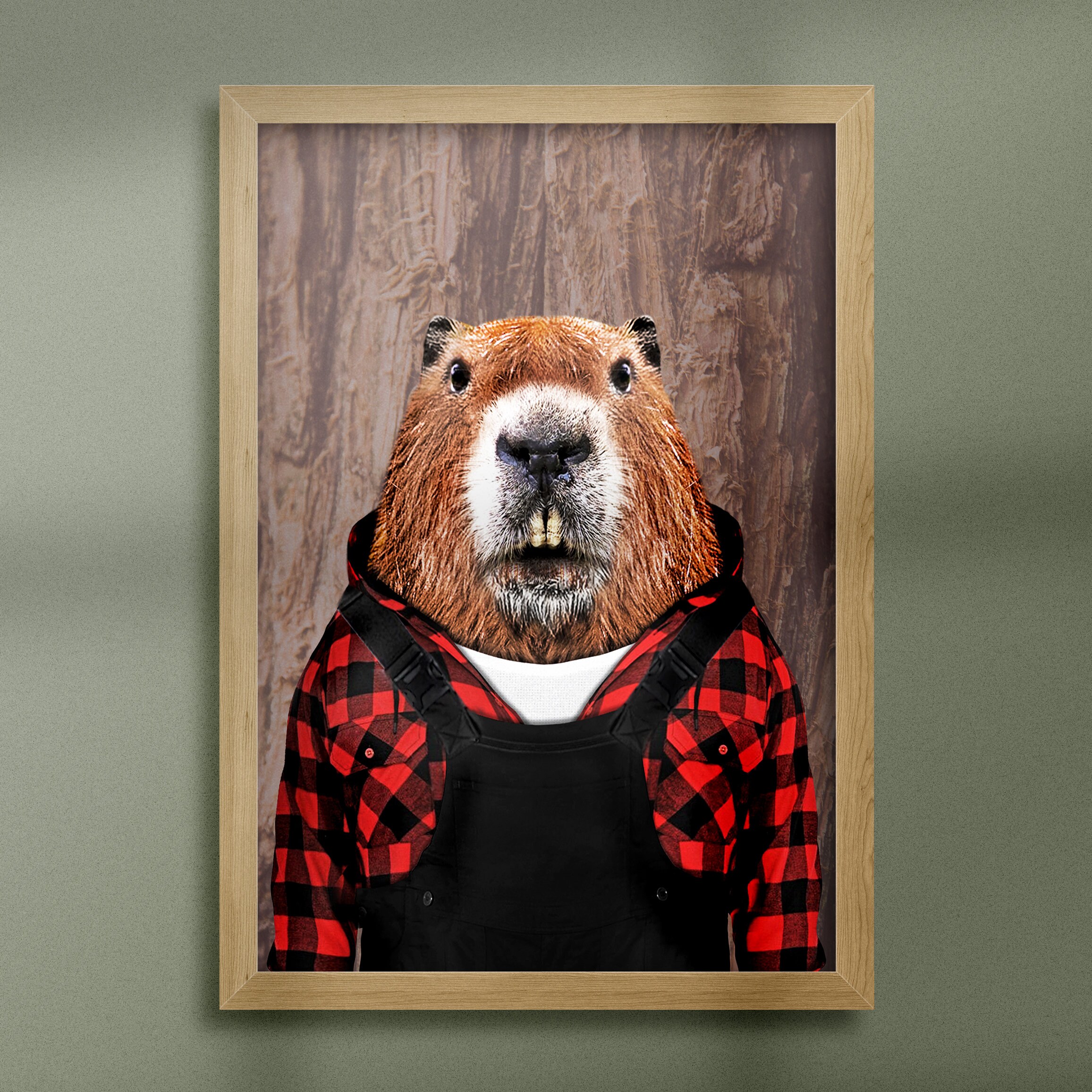 Beaver in Clothes Art Print: Funny Animal Animalyser Wall Decor (A5/A4 ...