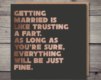 Funny Wedding Card - Etsy UK