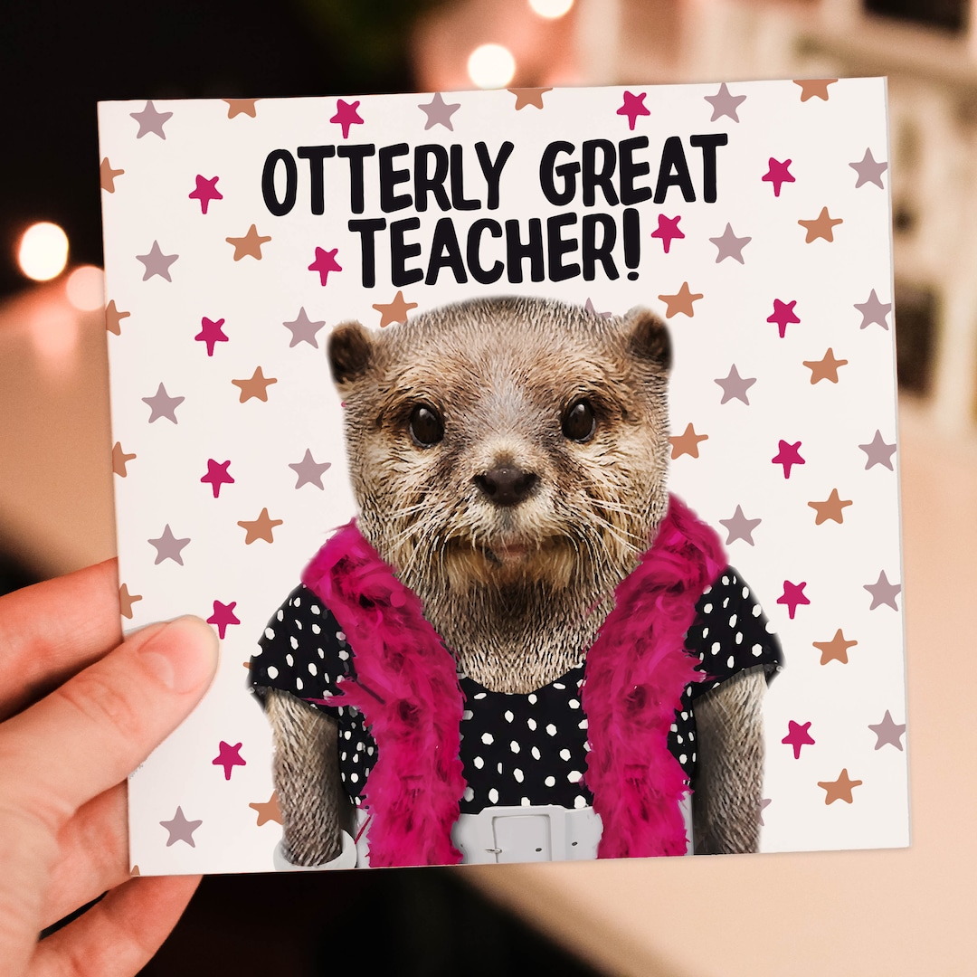 Otter Teacher Thank You Card: Animalyser Design (a6/a5/a4/square) - Etsy
