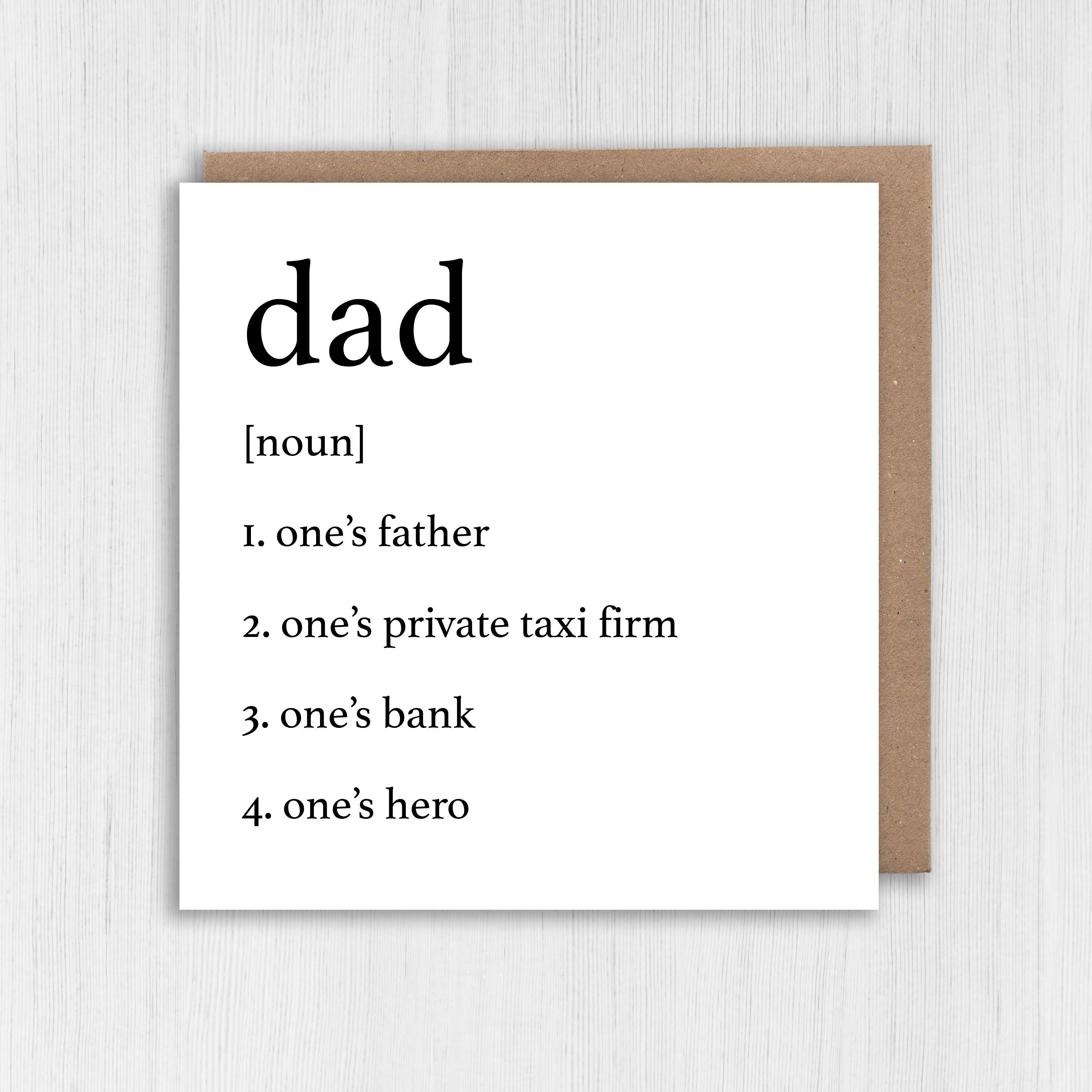 Dad Father Birthday Card: Dictionary Definition of Father or - Etsy UK