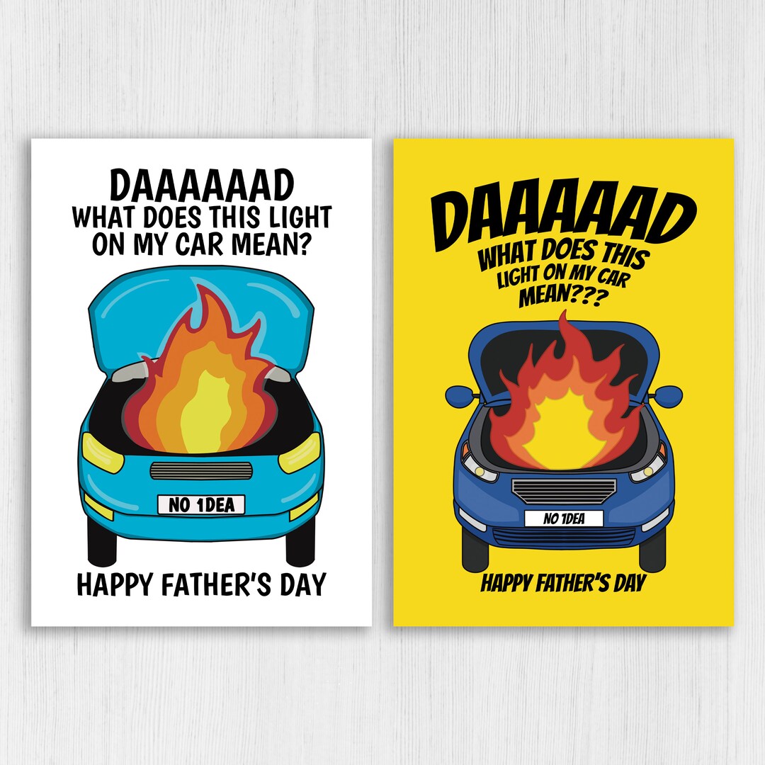 Funny Car Problems, Car on Fire, Mechanic Father’s Day Card From ...