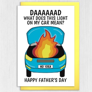Funny Car Problems, Car on Fire, Mechanic Father’s Day Card From ...