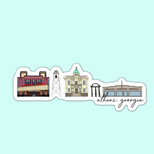 Athens Georgia Sticker | Athens Skyline | Classic City Sticker ...