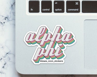 Alpha Phi White & Pink Border Letter Sticker - Etsy