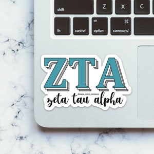 Zeta Tau Alpha Sorority Greek Letters Laptop Sticker - 3.5" Wide - Etsy