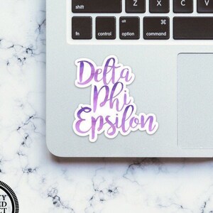 Delta Phi Epsilon Sorority Watercolor Vinyl Sticker / Decal / Decal ...