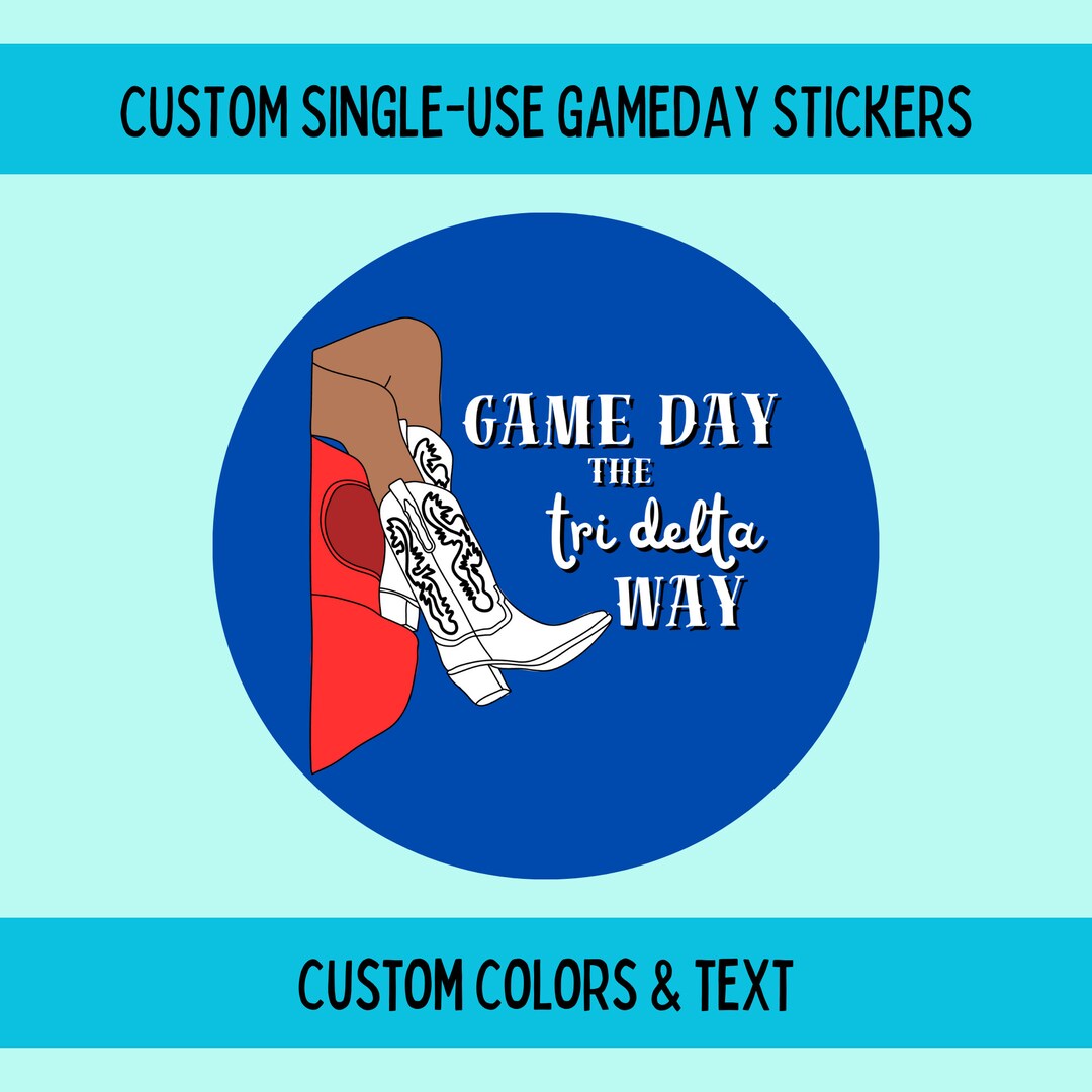 Custom Gameday Stickers Single Use Stickers Sorority Game - Etsy