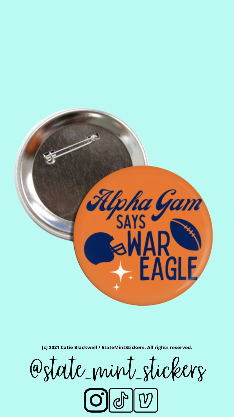 Alpha Gamma Delta Button Sorority Gameday Football Pin - Etsy