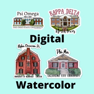 Custom Fraternity House / Sorority House Stickers Custom Stickers of ...