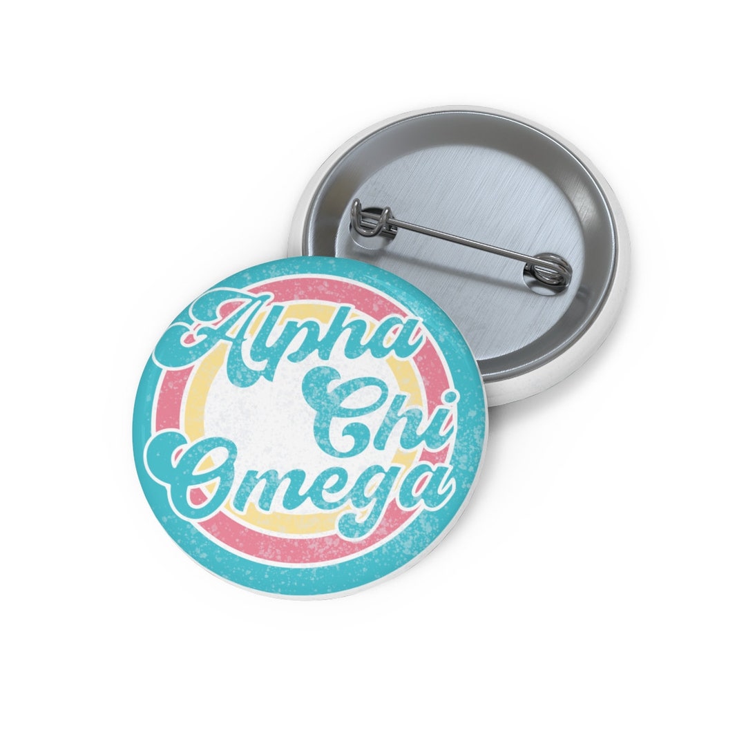Alpha Chi Omega Sorority Pin Buttons | 4 Inch Wide Sticker, Pastel, Big ...