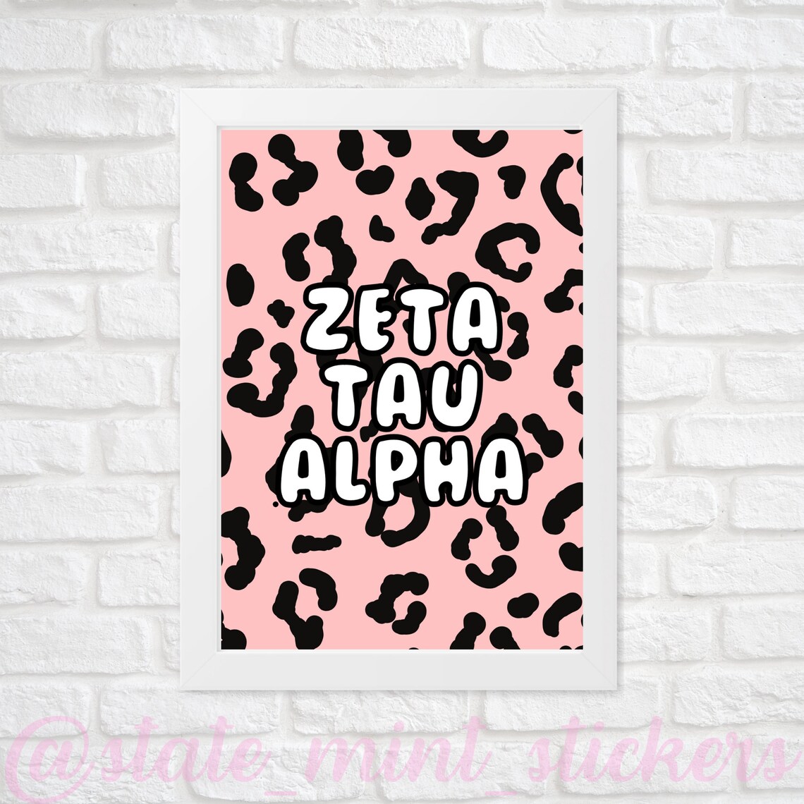 Zeta Tau Alpha ZTA Sorority Gallery Wall Art Blush Pink | Etsy