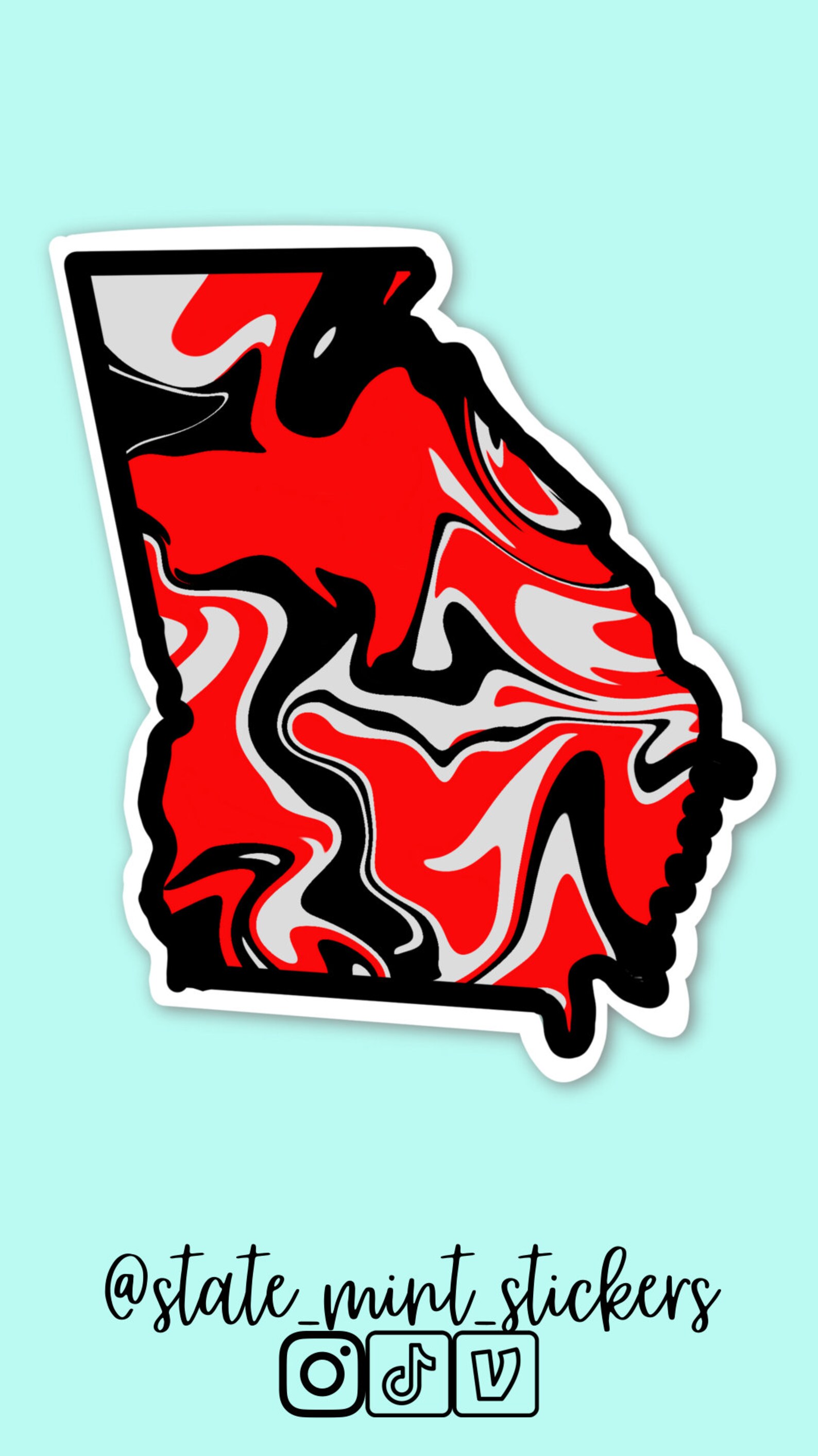 Georgia Red and Black Sticker / Decal for Graduate / Alumni - Etsy