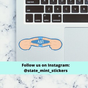 Alpha Delta Pi Adpi Blue Hand Sign Sorority Sticker | 4" Wide | Big ...