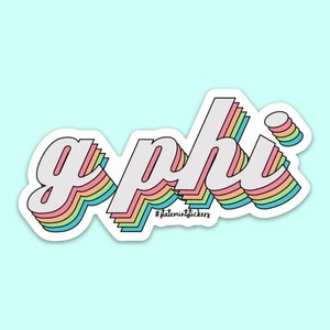 Gamma Phi Beta Pink Retro Rainbow Sticker | Official Licensed Product ...