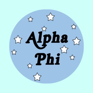 Alpha Phi Sorority Blue Stars Circle Sticker / Decal | 3.5" Circle | "alpha Phi" - Etsy