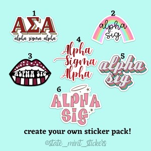 Alpha Sigma Alpha Sorority Sticker Pack | Perfect for Bid Day, Big ...
